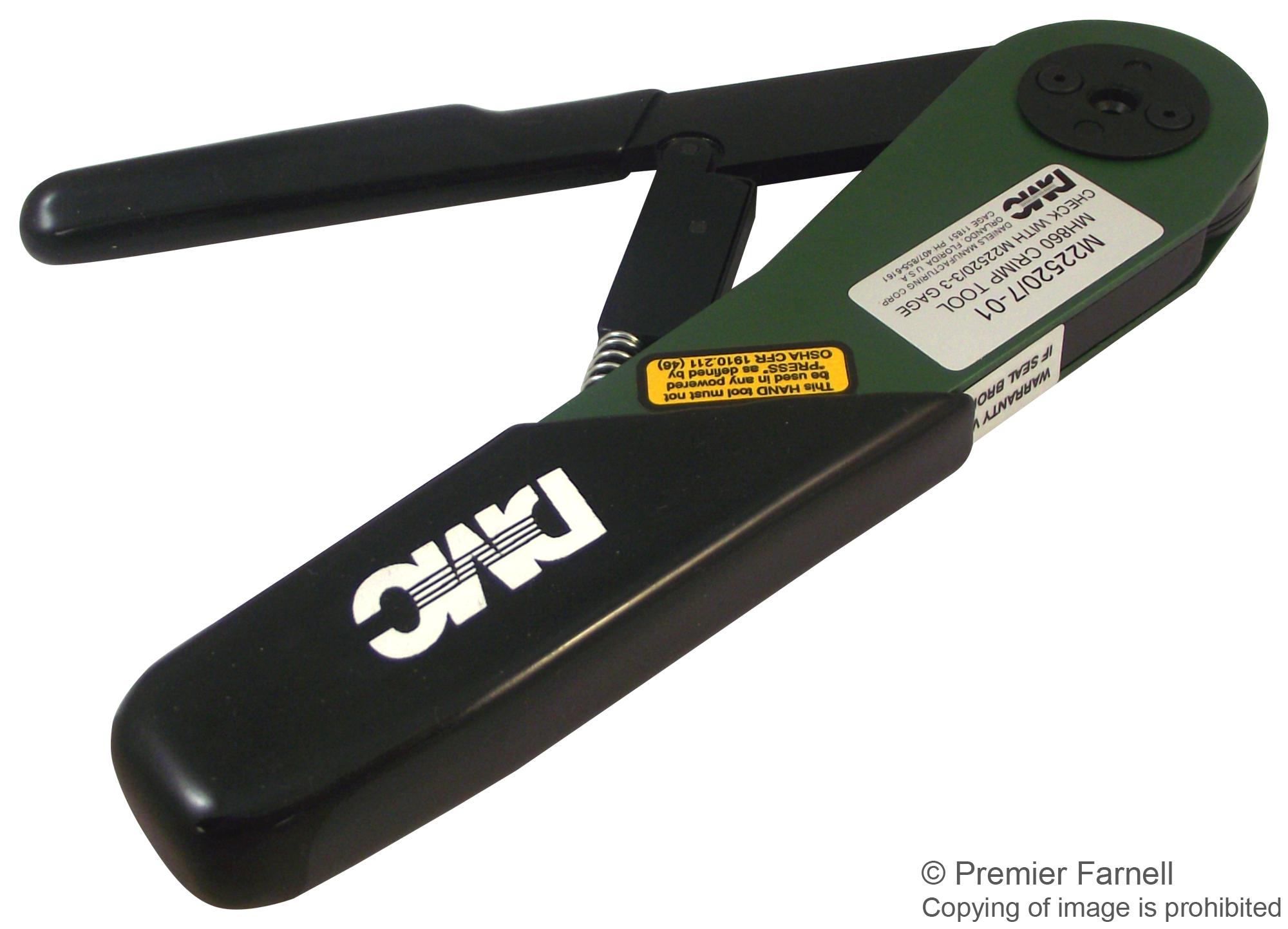 MH860 - Glenair - Crimp Tool, Hand, 22-16AWG Contacts | element14 Korea