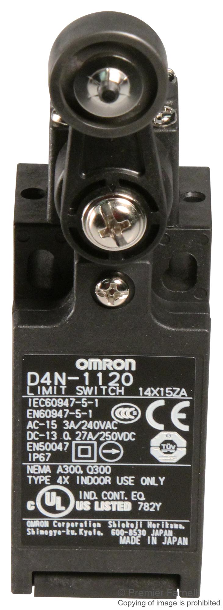 D4N-1120 - Omron - Limit Switch, Roller Lever, 1NO / 1NC | element14 Korea