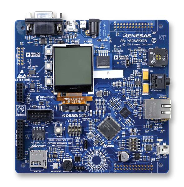 RX63NRDK - Renesas - Development Board, RX63N MCU, On-Board SEGGER J-Link JTAG Debugger ...