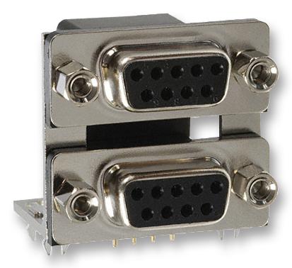 189-009-513R571 - Norcomp - Stacked D Sub Connector, Dual Port, Upper - Receptacle / Lower ...