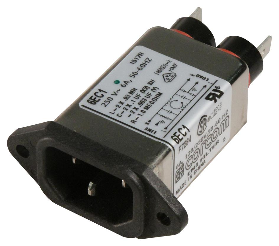 6EC1 - Corcom - Te Connectivity - Filtered IEC Power Entry Module, IEC ...