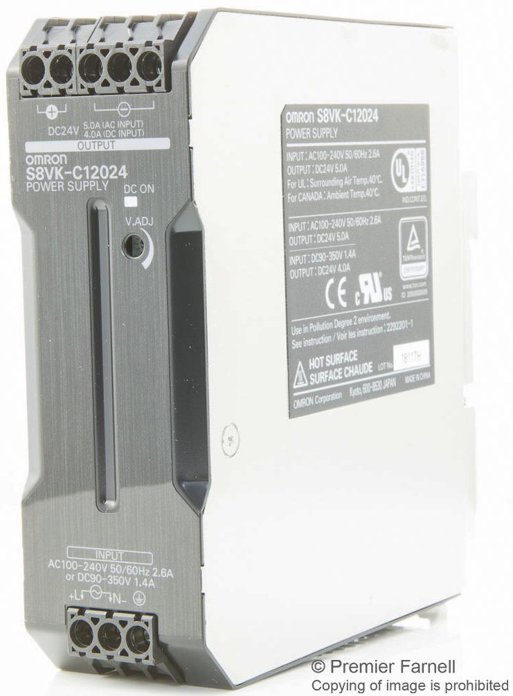 S8VK-C12024 - Omron - AC/DC DIN Rail Power Supply (PSU), ITE, 1 Output | element14 Korea