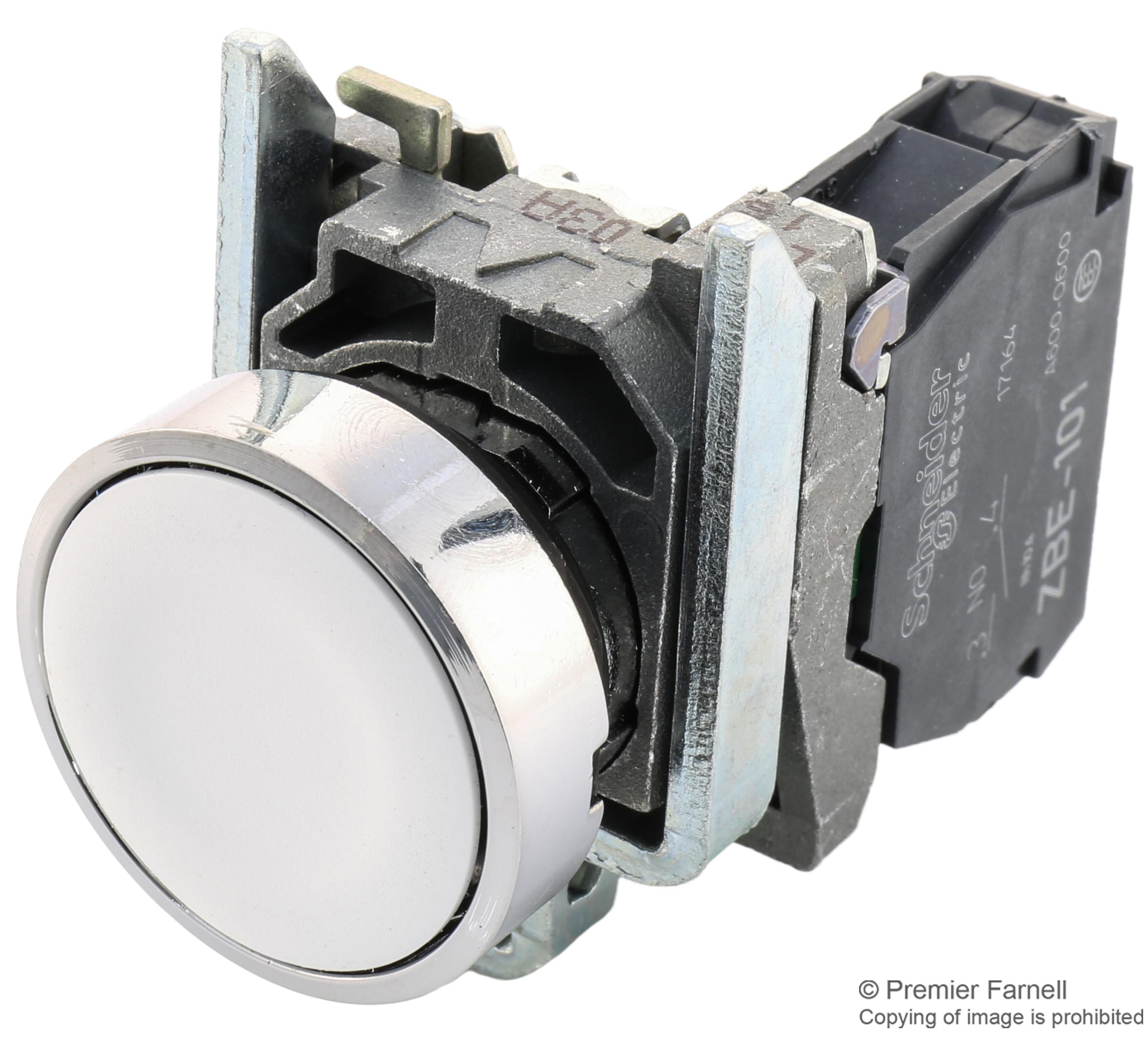 XB4BA11 - Schneider Electric - Industrial Pushbutton Switch, Harmony, 22.5 mm | element14 Korea