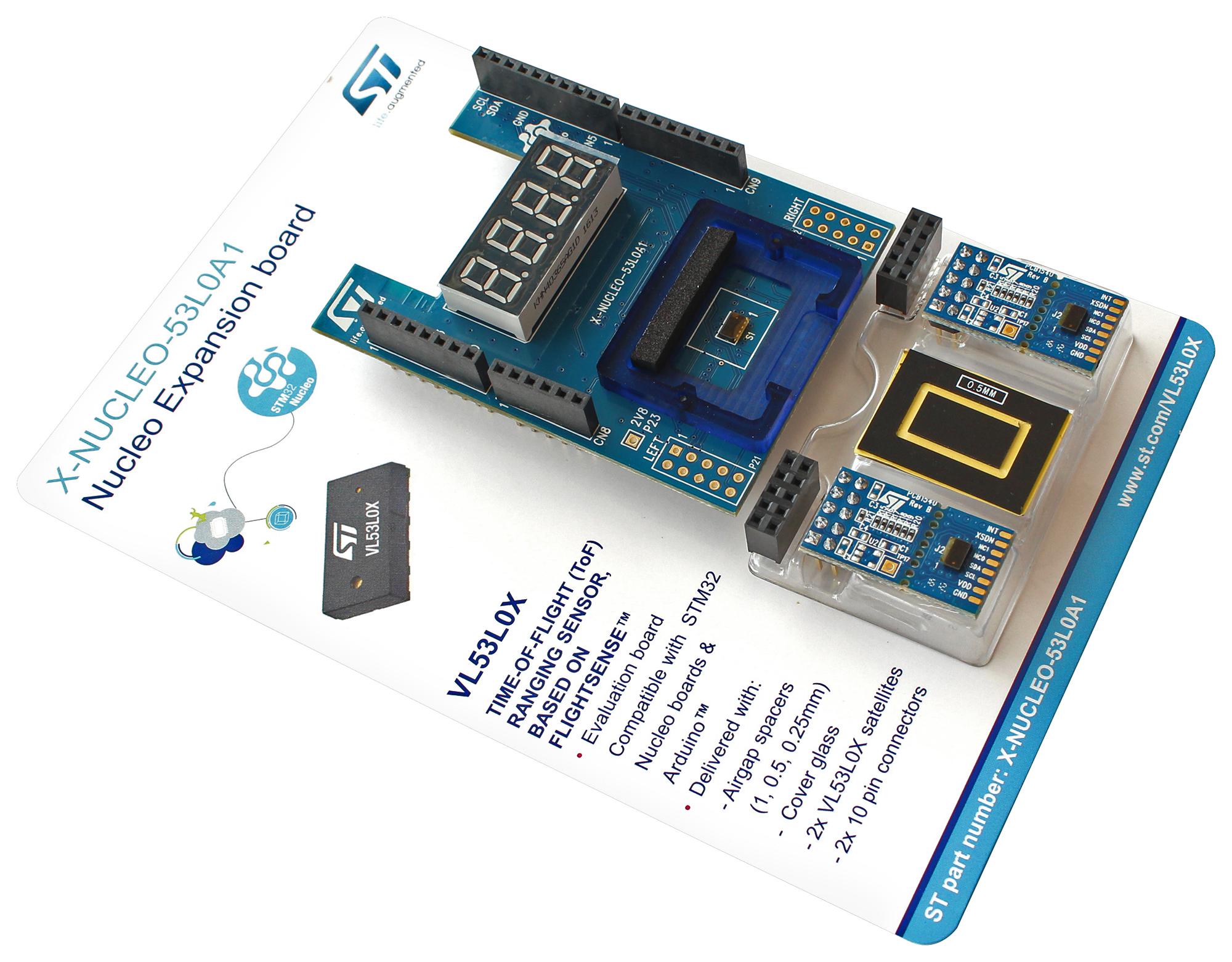 P-NUCLEO-53L0A1 - Stmicroelectronics - Evaluation Board, VL53L0X, Ranging and Gesture Detection ...