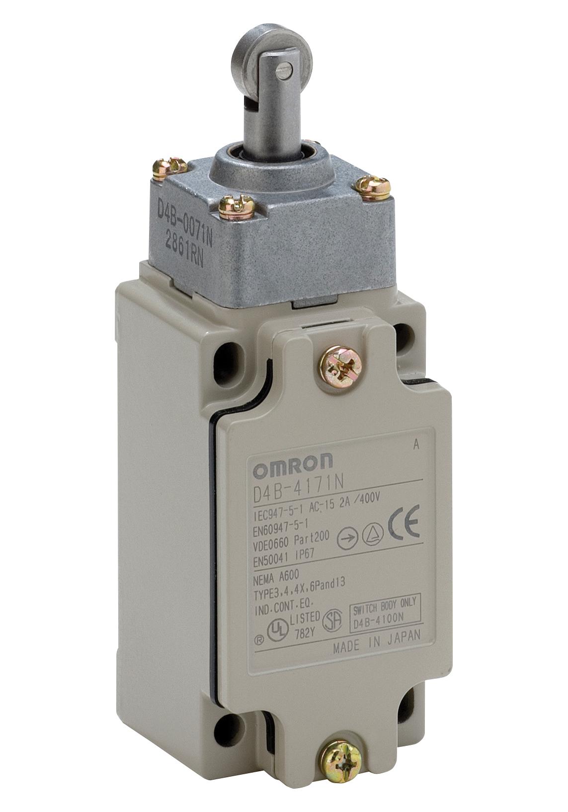 D4B4171N - Omron Industrial Automation - Limit Switch, Top Roller Plunger, SPST-NC | element14 Korea