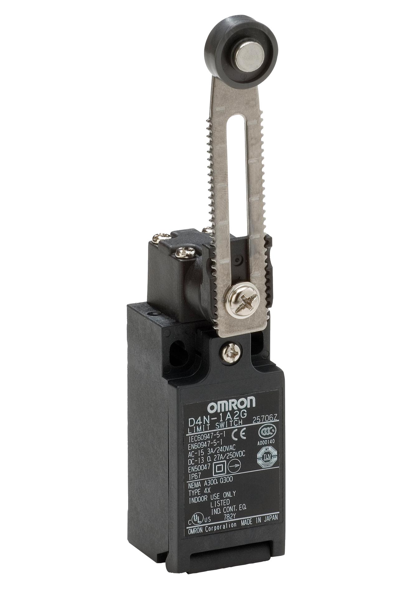 D4N1A2G - Omron Industrial Automation - Limit Switch, Miniature, Adjustable Roller Lever ...