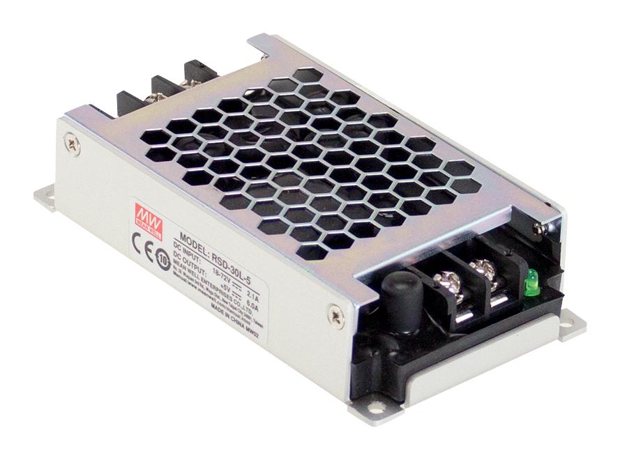 RSD-30G-3.3 - Mean Well - Isolated Chassis Mount DC/DC Converter, Railway, 4:1 | element14 Korea