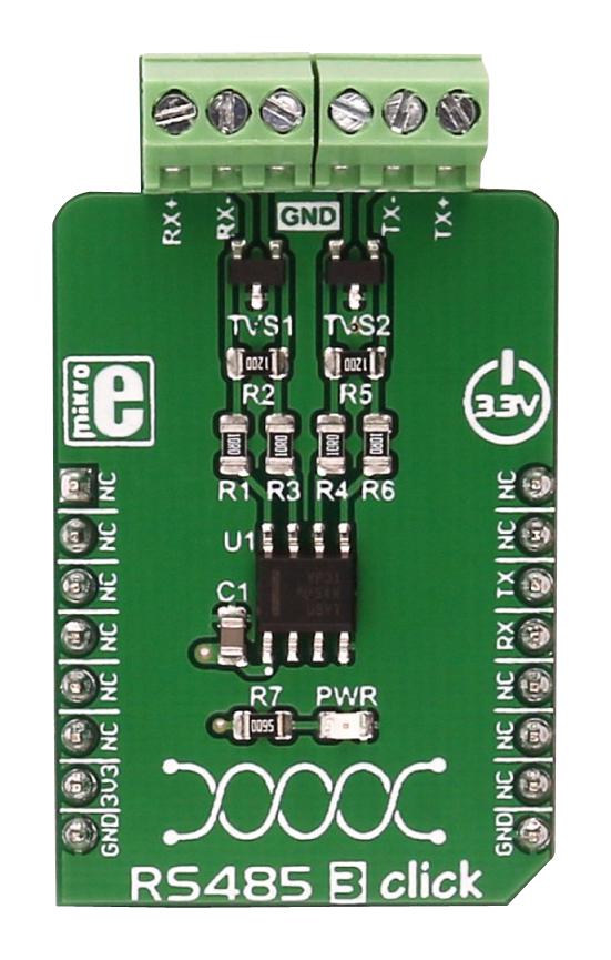MIKROE-2821 - Mikroelektronika - Add-On Board, RS485 v3 Click Board, mikroBUS Connector ...