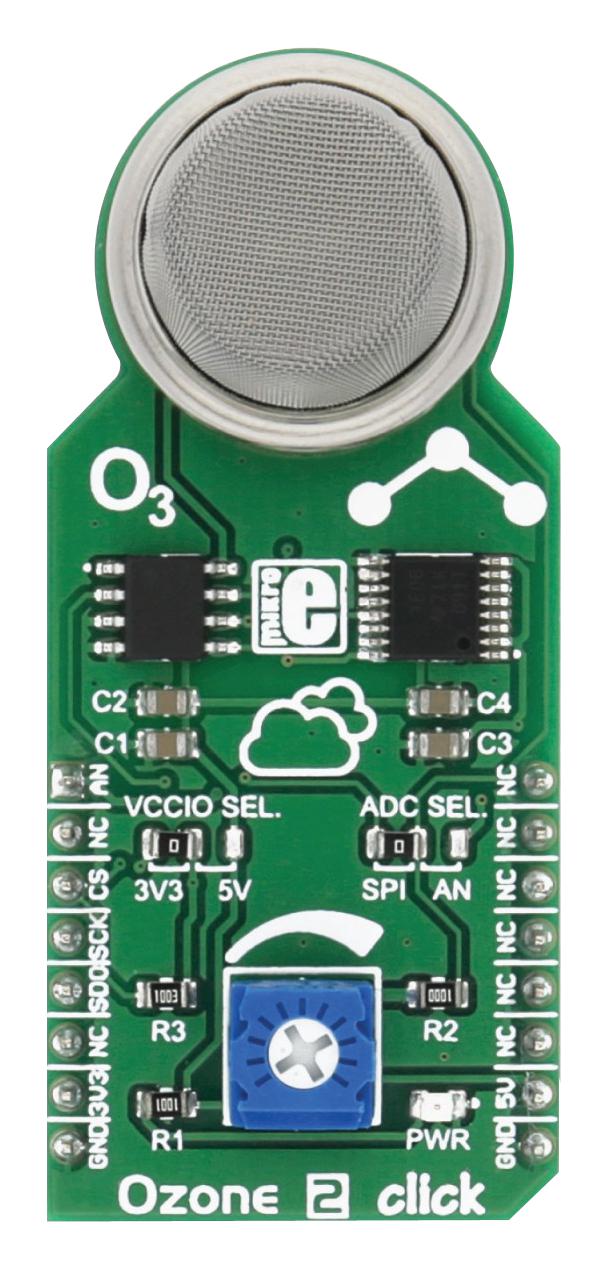MIKROE-2767 - Mikroelektronika - Add-On Board, Ozone Detector v2 Click Board, mikroBUS Connector ...