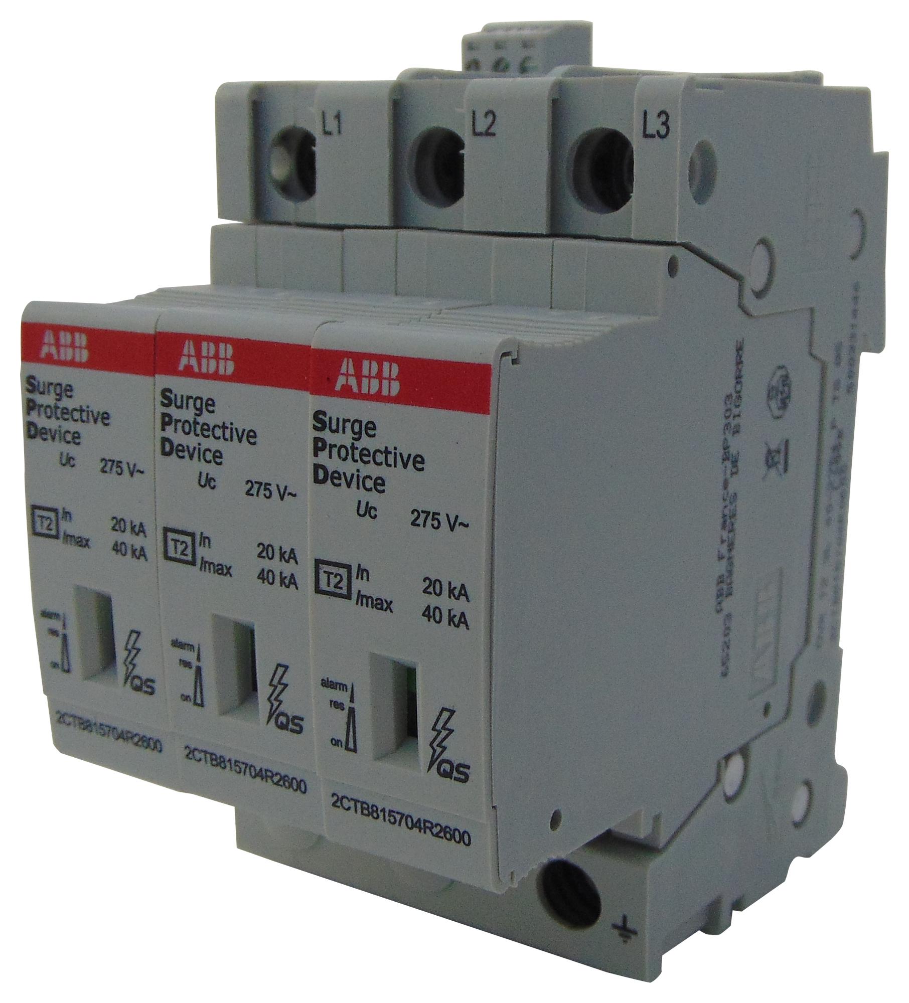 OVR T2 3L 40-275S P TS QS - Abb - Soule - Surge Protector, 3 Pole, Mains Surge Protector ...