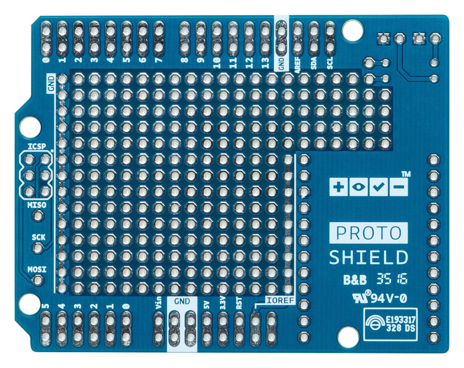 TSX00083 - Arduino - Development Board, Arduino Protoshield Rev 3, Soldered Prototyping Shield ...