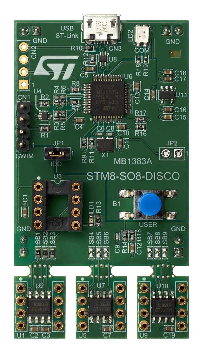 STM8-SO8-DISCO - Stmicroelectronics - Evaluation Board, STM8 Discovery Kit, STM8S/L Value Line ...