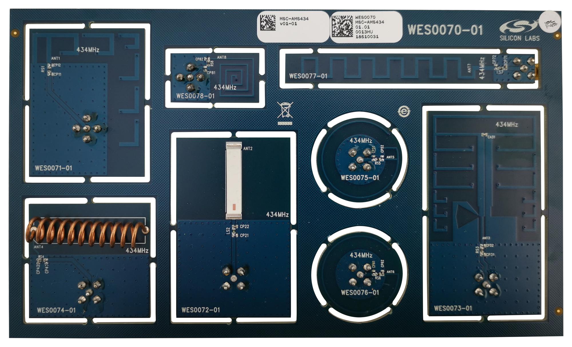 MSC-AMS434-EK - Silicon Labs - Development Kit, 434MHz Antenna Matrix ...