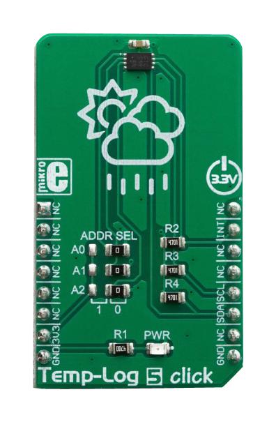 MIKROE-3442 - Mikroelektronika - Add-On Board, Temp-Log 5 Click Board, CAT34TS02 Temperature ...