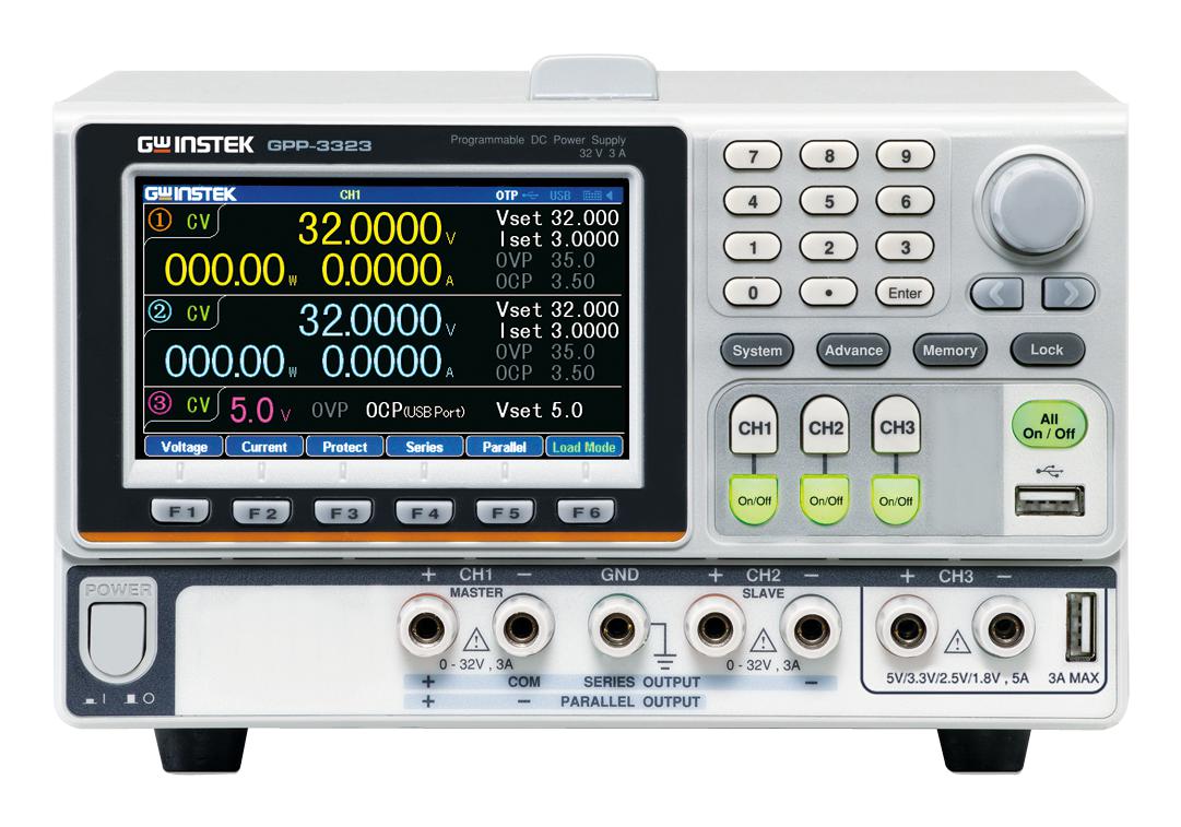 GPP-3323 - Gw Instek - Bench Power Supply, Programmable, 3 Output | element14 Korea