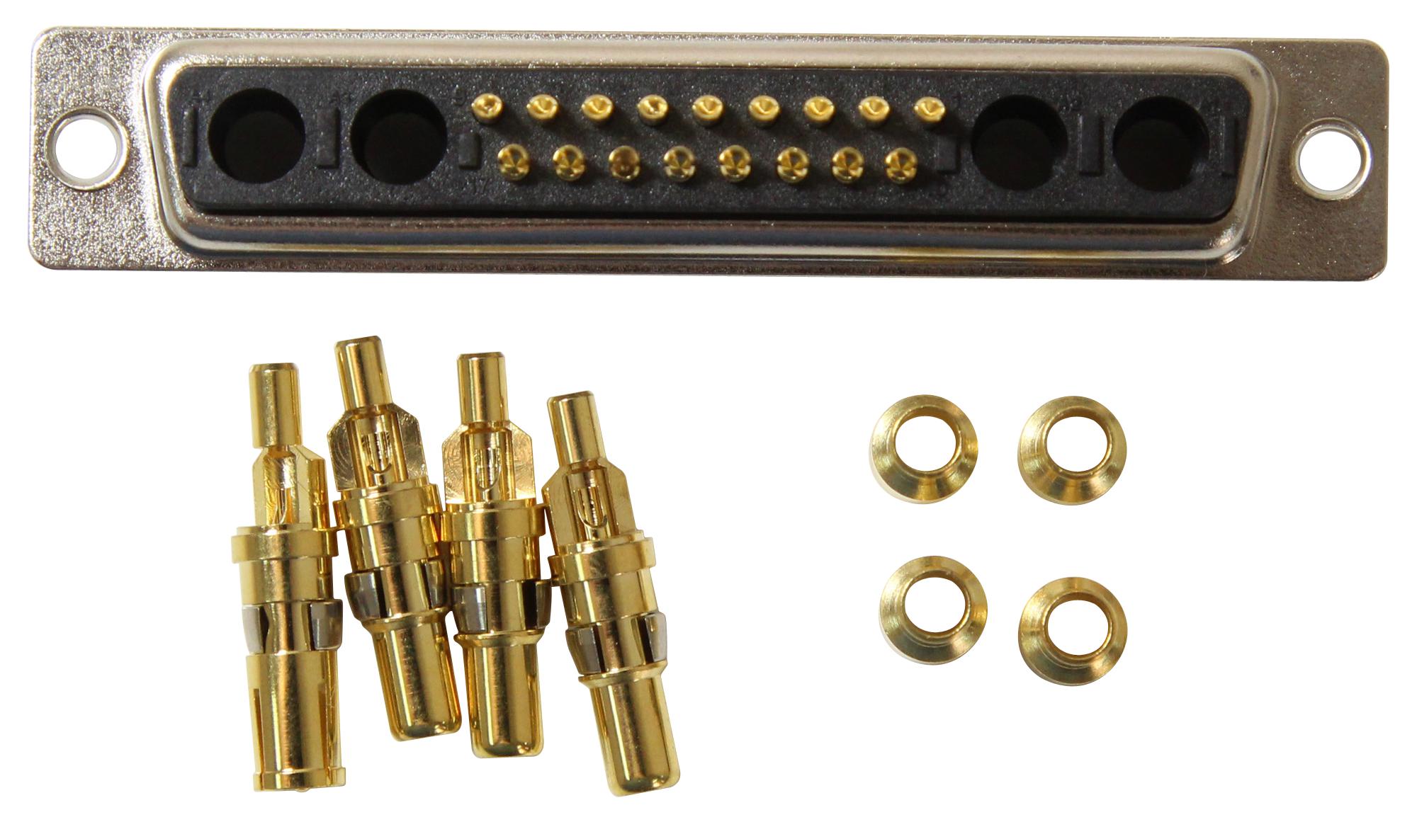 682M21WA4PL001 - Norcomp - Combination Layout D Sub Connector, Power-D 682M Series, DC-21WA4 ...