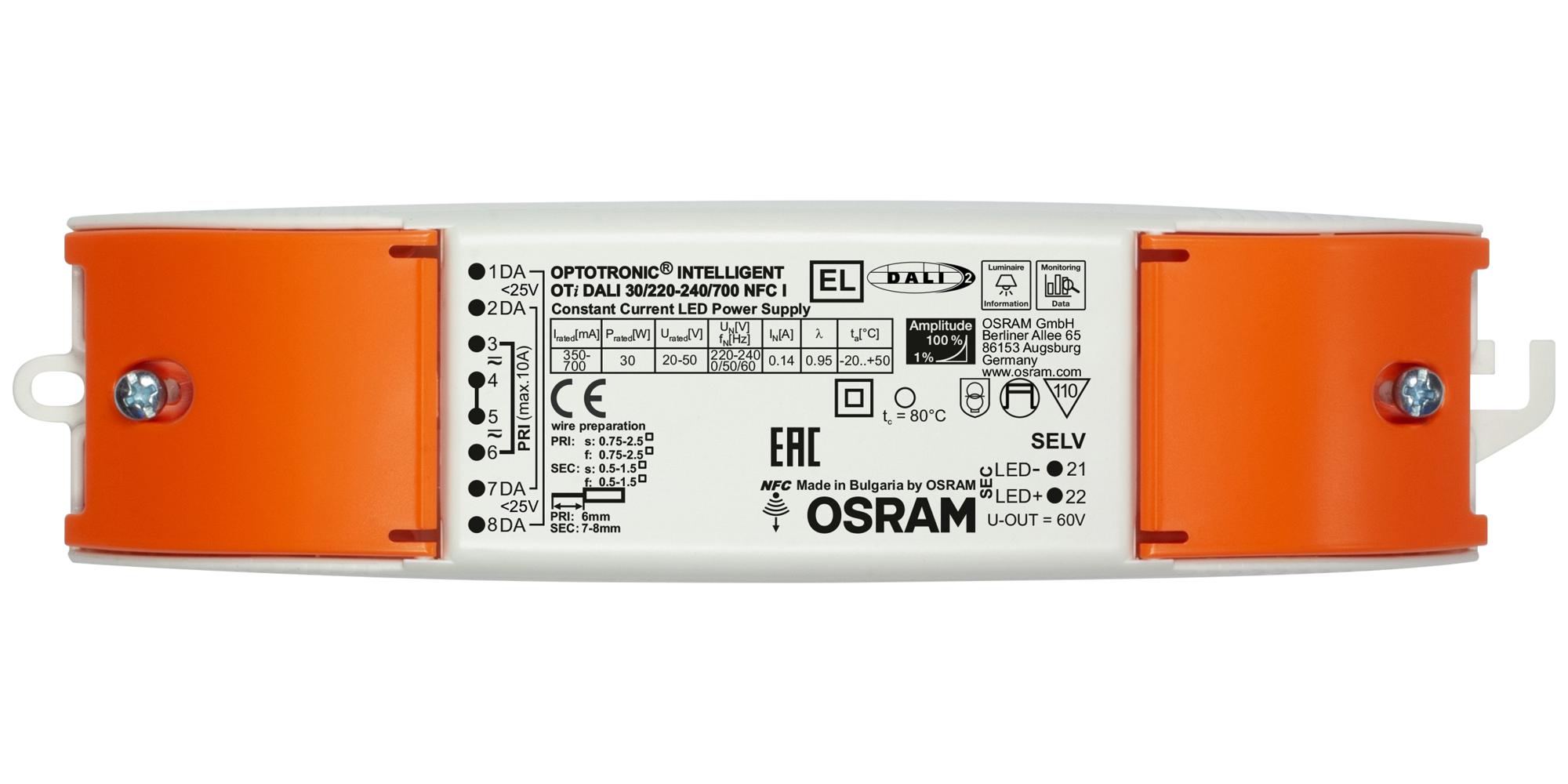 OTI-DALI-30/220-240/700-NFC-I - Osram - LED Driver, LED Lighting, 30 W | element14 Korea