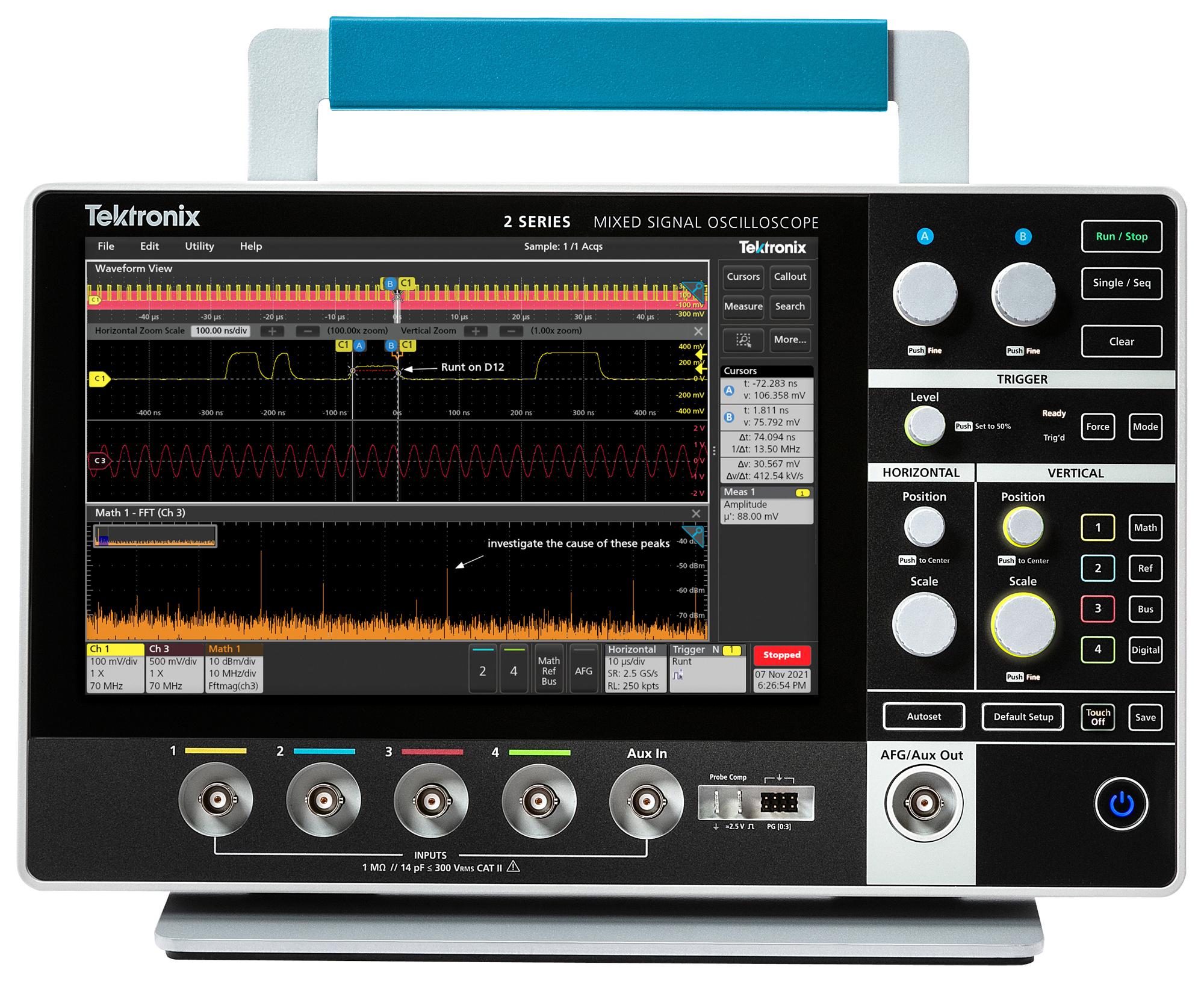 MSO24 2-BW-200 - Tektronix - MSO / MDO Oscilloscope, 2 Series MSO, 4 Channel | element14 Korea
