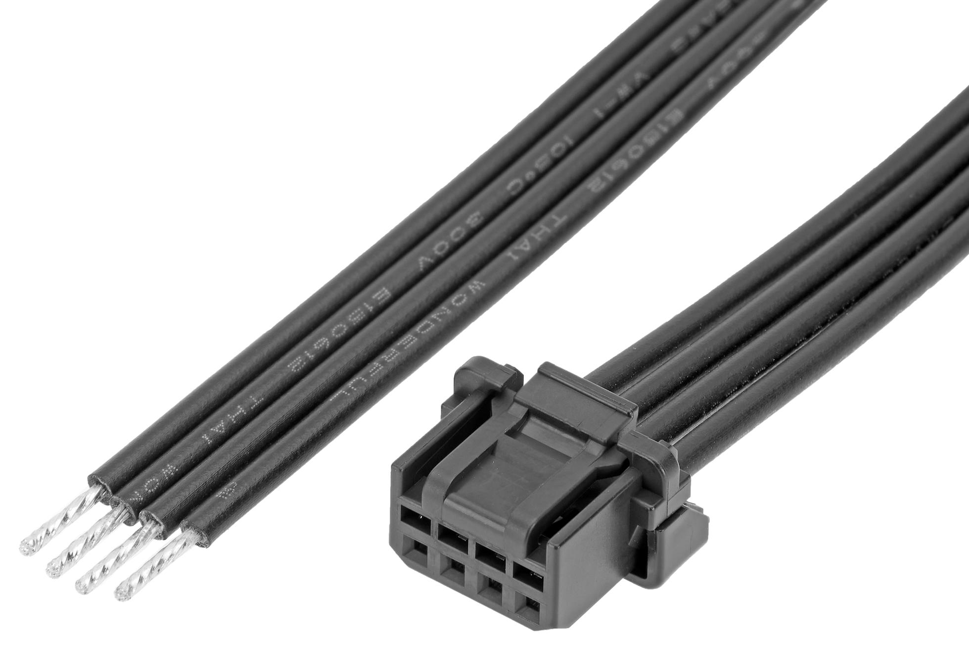 219653-1043 - Molex - Cable Assembly, Micro-One 2.0 Receptacle to Free End, 4 Ways | element14 Korea