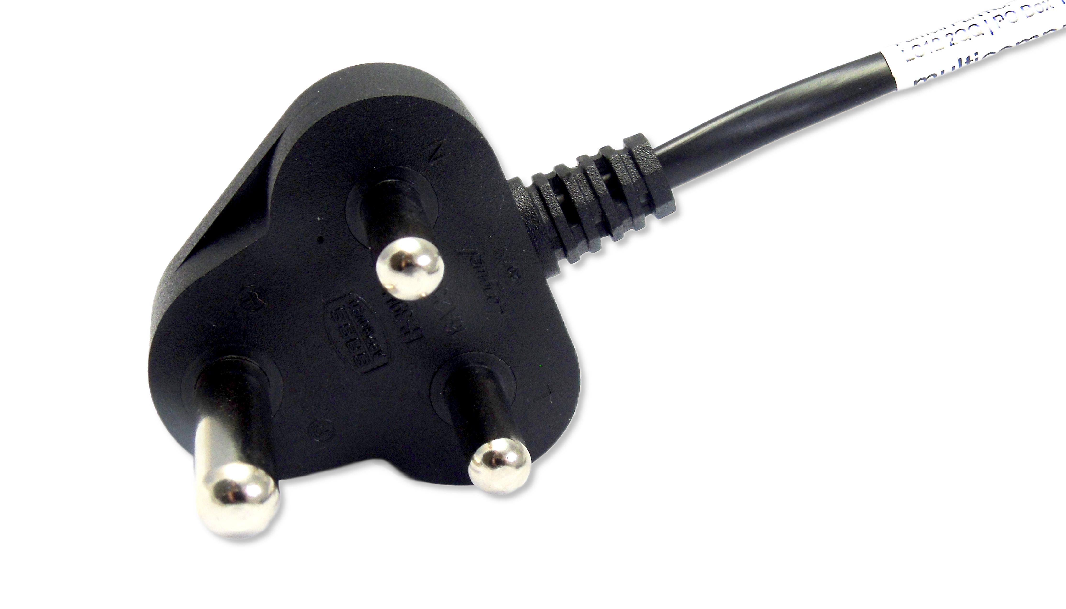 GW-151773 - Multicomp Pro - Mains Power Cord, 16/2.5A, SANS 164 Plug to ...