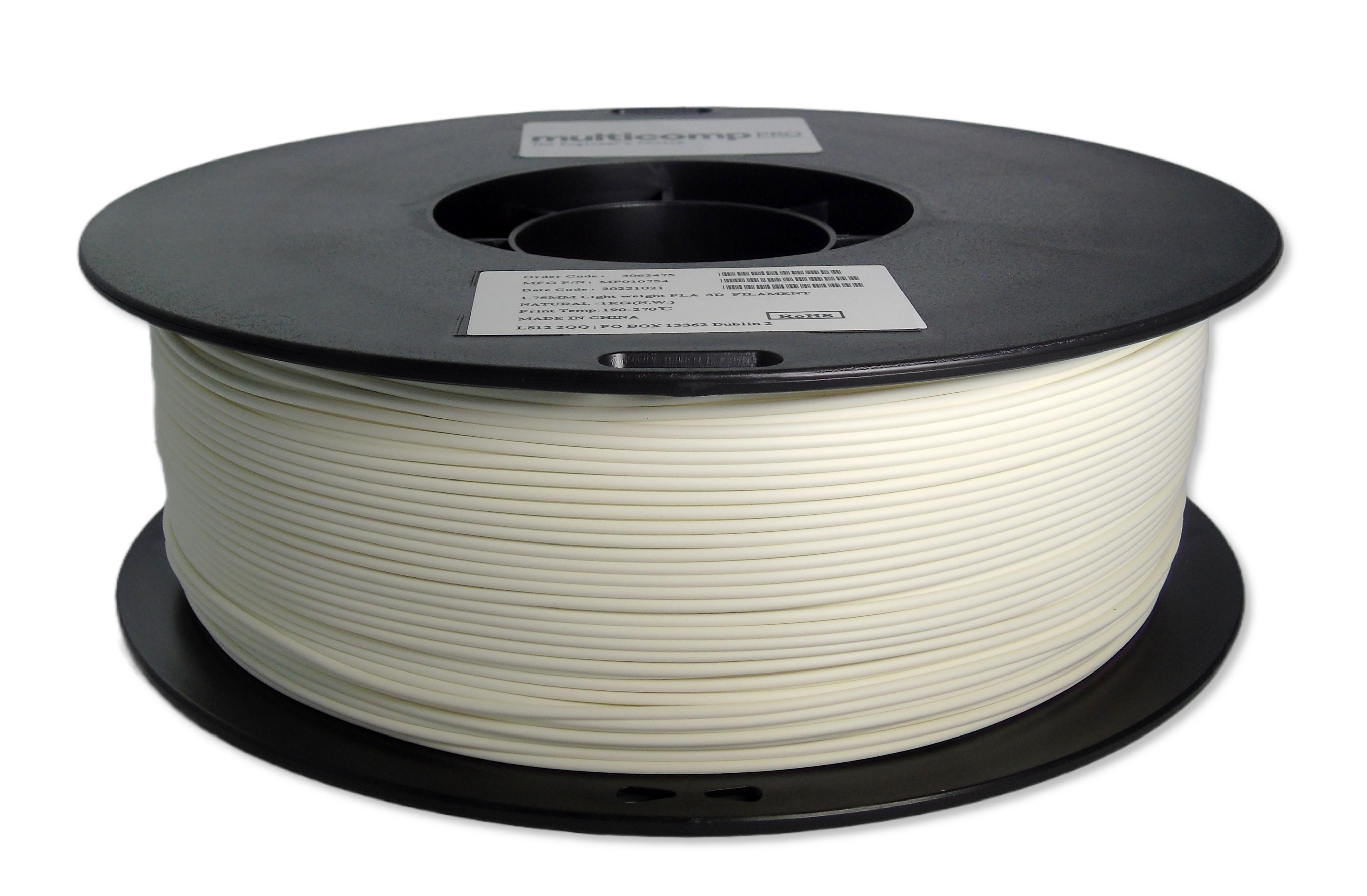 MP010754 - Multicomp Pro - 3D Printer Filament, 1.75 mm Dia, Natural ...