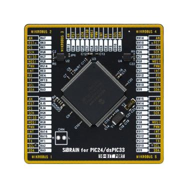 MIKROE-4659 - Mikroelektronika - Add-On Board, MikroE MCU SiBRAIN, dsPIC33EP DSPIC33EP512MU814-I ...