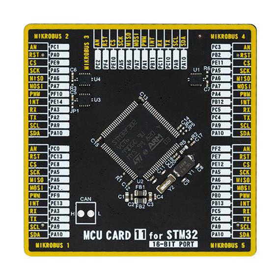 MIKROE-3733 - Mikroelektronika - Add-On Board, MikroE MCU Card 11, STM32 STM32F302VCT6 MCU ...