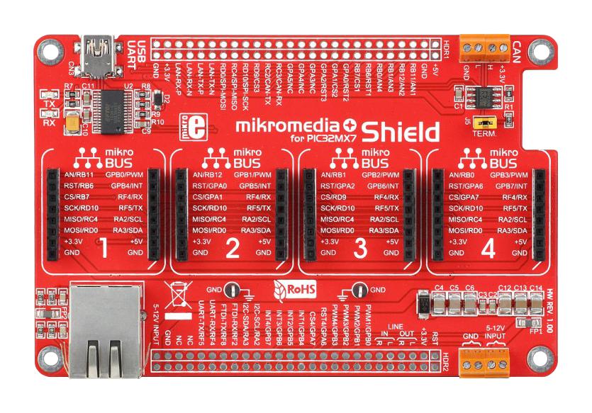 MIKROE-1437 - Mikroelektronika - DEVELOPMENT BOARD, PIC32 MCU | element14 Korea