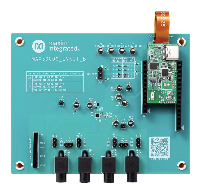 MAX30009EVKIT# - Analog Devices - Evaluation Kit, MAX30009ENA+, Bioimpedance Measurement ...