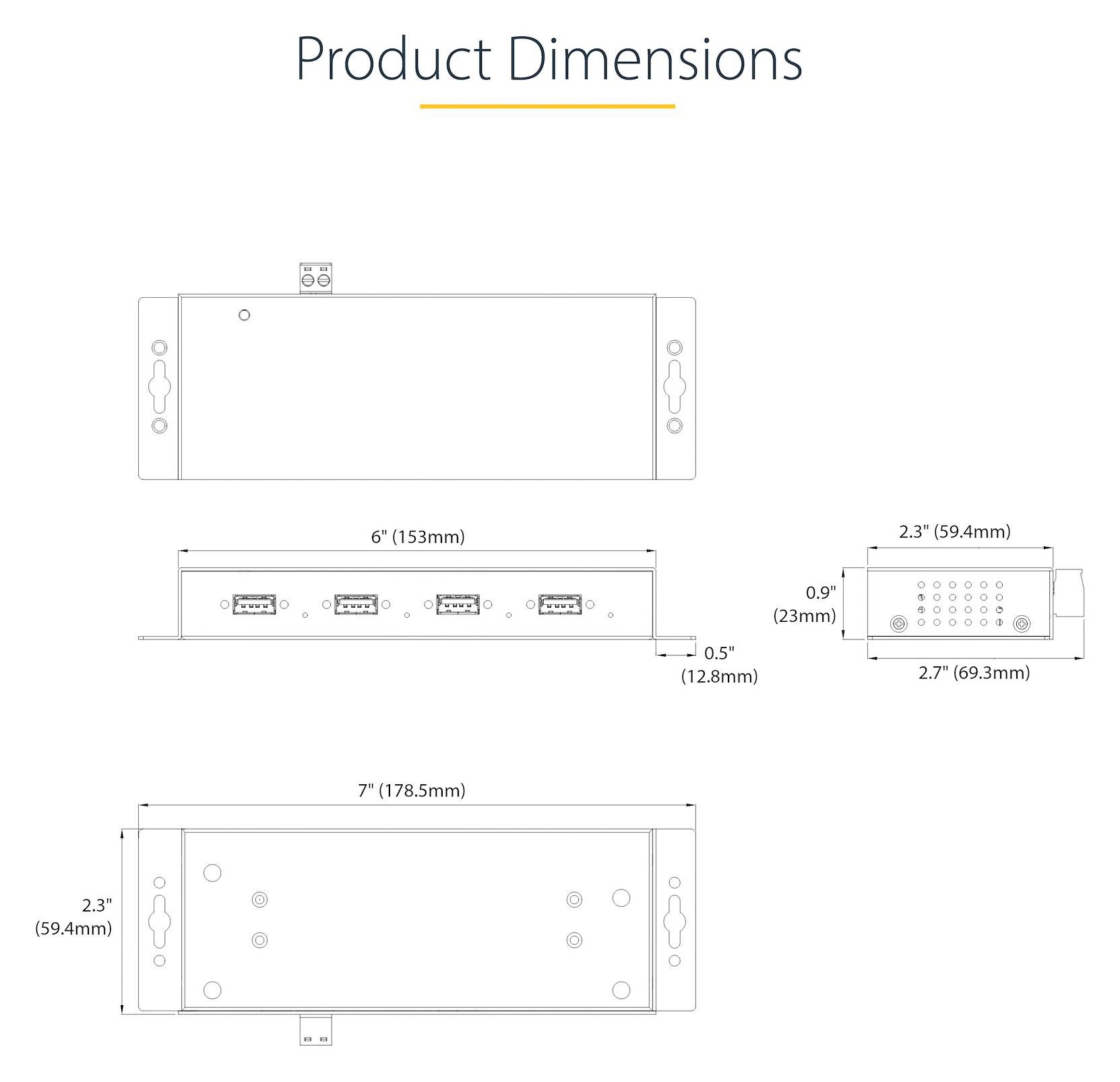 5G4AINDNP-USB-A-HUB - Startech - Hub, 4 Port, USB Type-A 3.2 ...