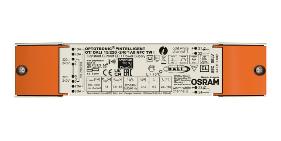 OTI-DALI-15/220-240/1A0-NFC-TW-I - Osram - LED Driver, LED Lighting, 18 W | element14 Korea