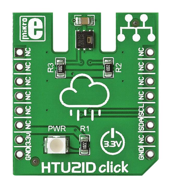 MIKROE-1687 - Mikroelektronika - Add-On Board, HTU21D Click, MikroBUS Compatible Development ...