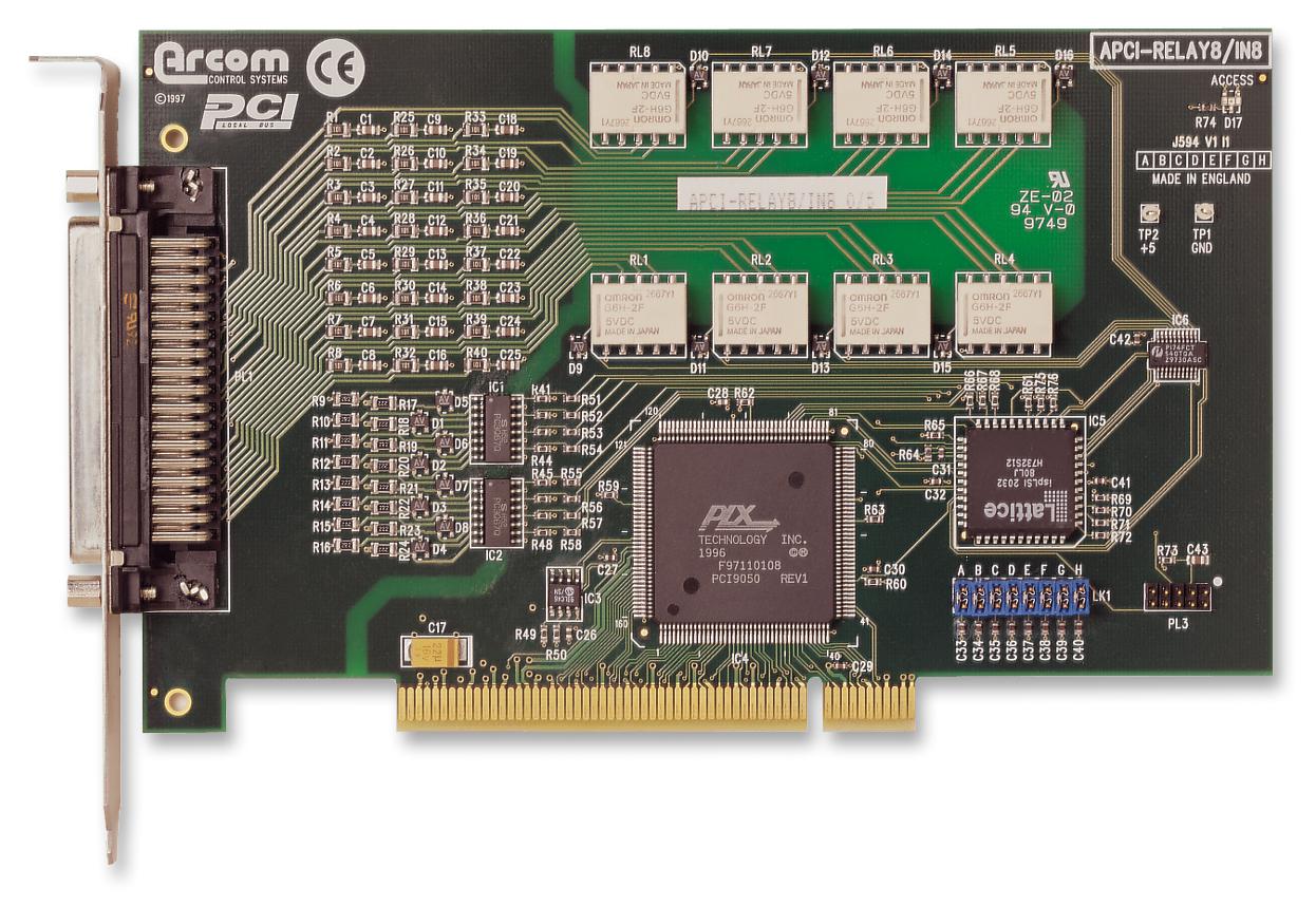 APCI-RELAY8/IN8 - Arcom Control Systems - CARD, PCI-BUS, I/O ...