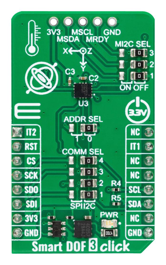 MIKROE-5734 - Mikroelektronika - Add-On Board, Smart DOF 3 Click, 3.3V in | element14 Korea
