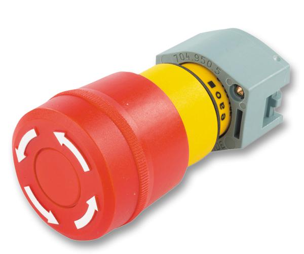 704.064.2 - Eao - Switch Actuator, EAO 04 Series Twist Release Stop Pushbutton Switches, IP65 ...