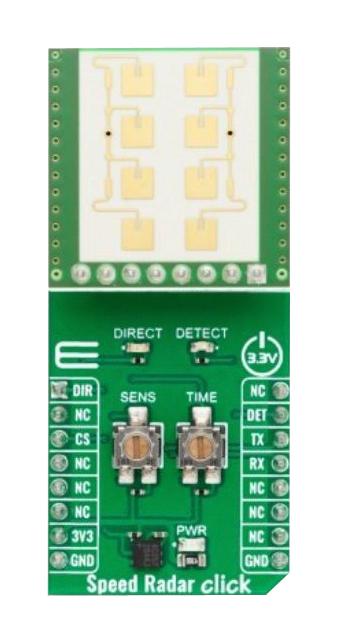 MIKROE-5869 - Mikroelektronika - Add-On Board, Speed Radar Click, mikroBUS Compatible ...
