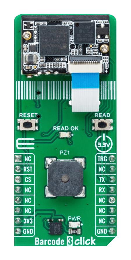 MIKROE-6130 - Mikroelektronika - Add-On Board, Barcode 3 Click, MikroE mikroBUS Compatible ...