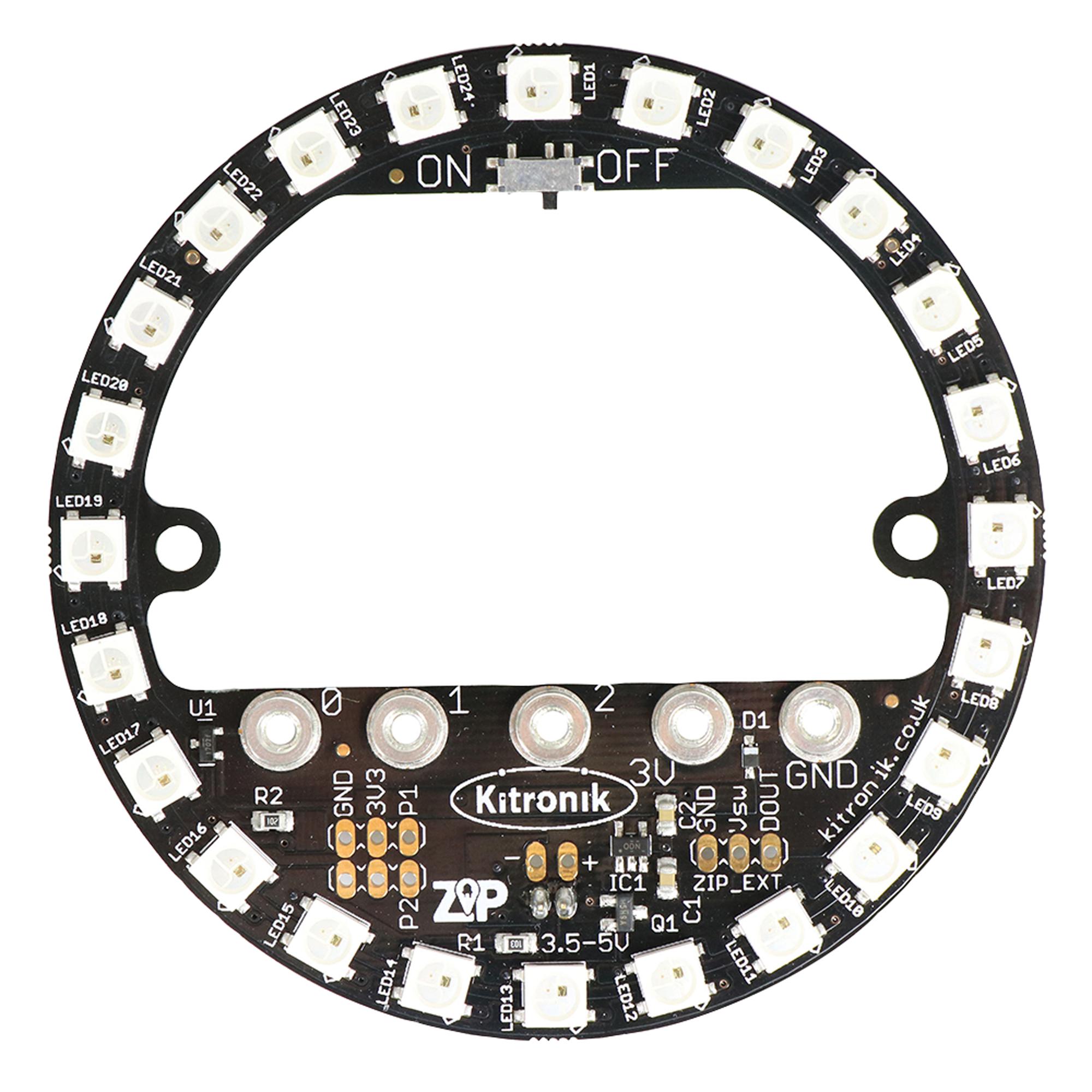 5625 - Kitronik - Development Board, ZIP Halo for micro:bit, 24 x Full ...
