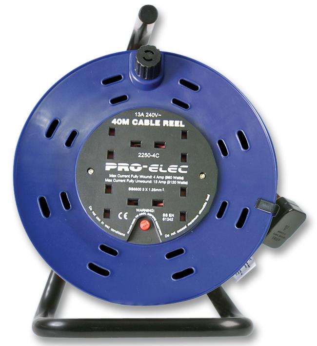 2250-4-40M - Pro Elec - CABLE REEL, 4 SOCKET, 40M | element14 Korea