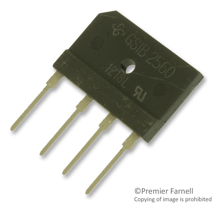 GSIB2560-E3/45.. - Vishay - BRIDGE RECTIFIER, SINGLE PHASE, 25A 600V THOUGH HOLE | element14 Korea