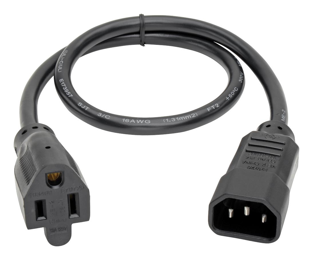 P002-002. - Eaton Tripp Lite - POWER CORD, IEC 320 C14-NEMA 5-15R, 2FT | element14 Korea