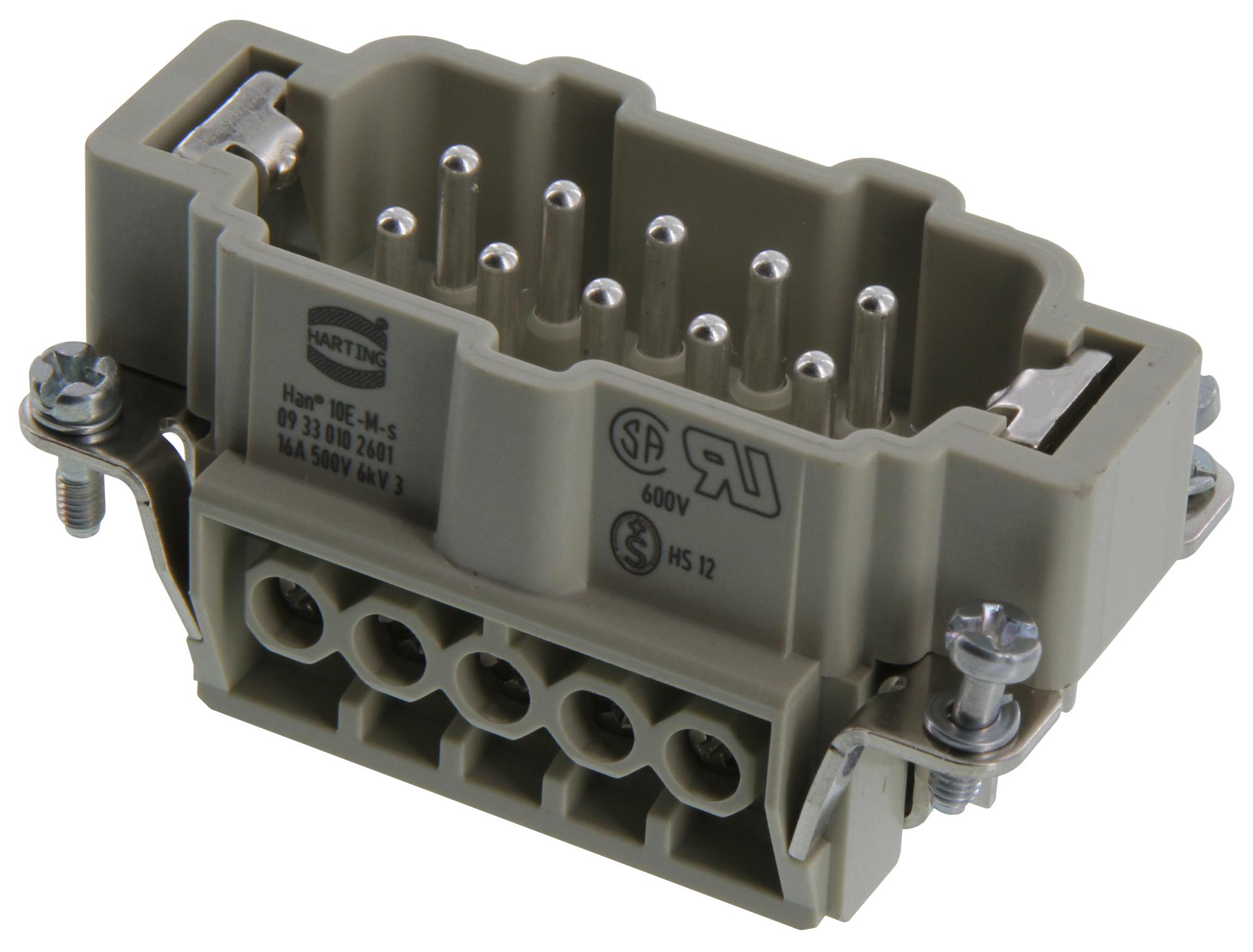 09330102601 - Harting - RECTANGULAR HAN INSERT, PLUG 10WAY SCREW | element14 Korea