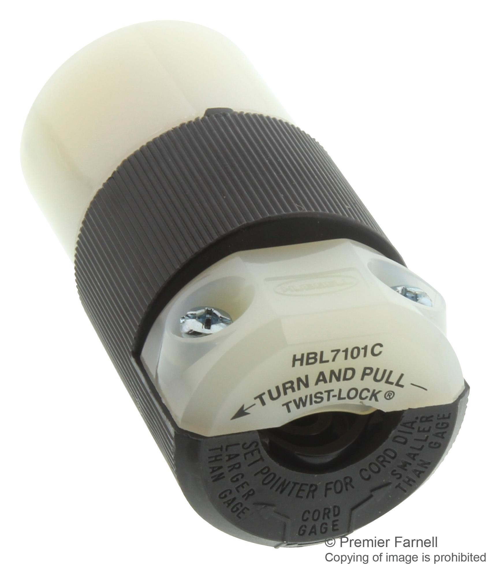 HBL7101C - Hubbell Wiring Devices - CONNECTOR, POWER ENTRY, PLUG ...