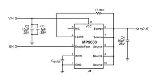 MP5000ADQ-LF-P - Monolithic Power Systems (mps) - Power Load Distribution Switch, Active High, 1 ...